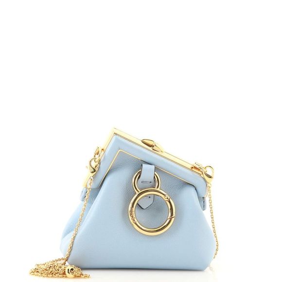 Fendi | Bags | Fendi First Charm Crossbody Bag Leather Nano Blue | Poshmark
